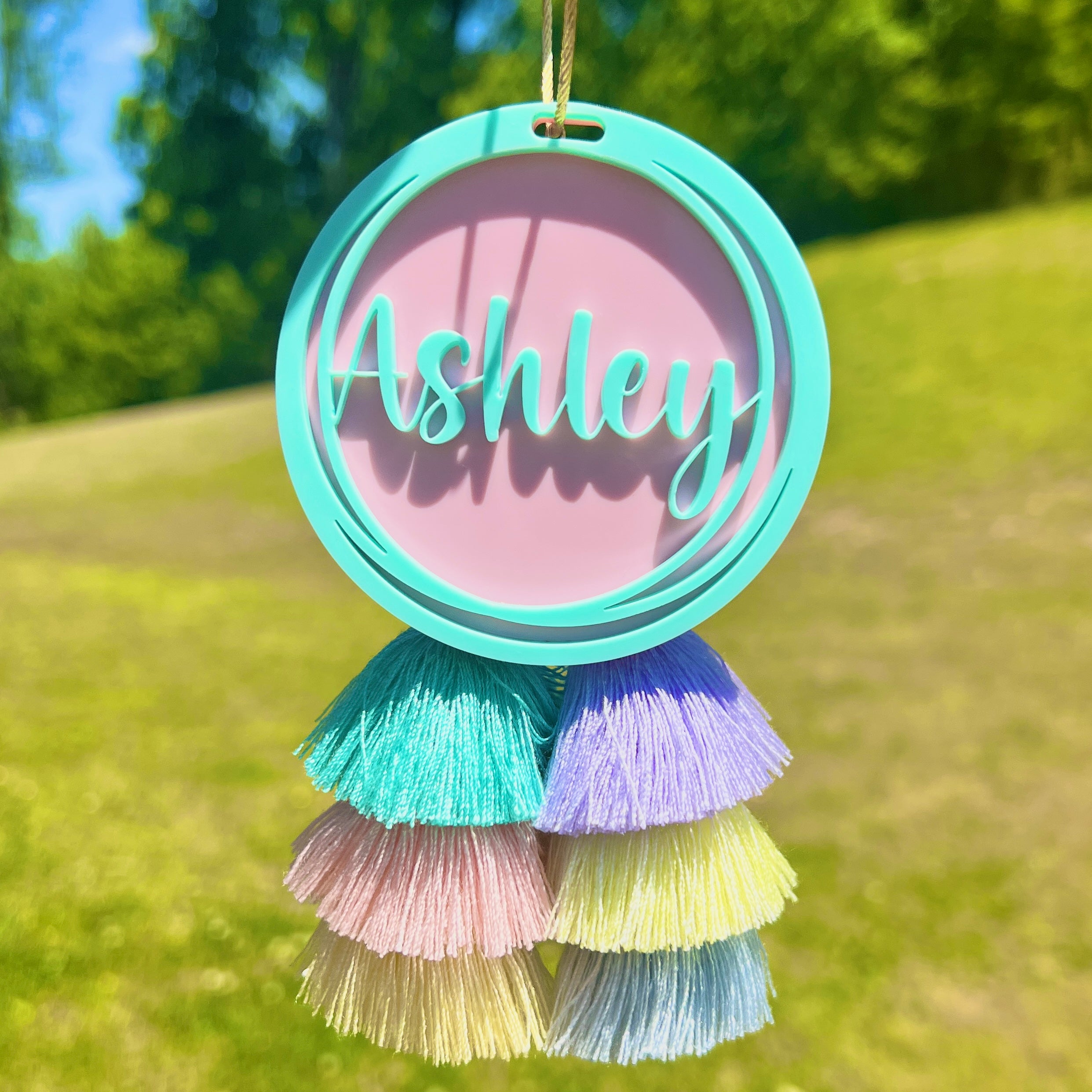 Circle Name Bag Charm – Kita Lynette Creations